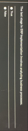 Solved The last stage in ERP implementation Involves | Chegg.com