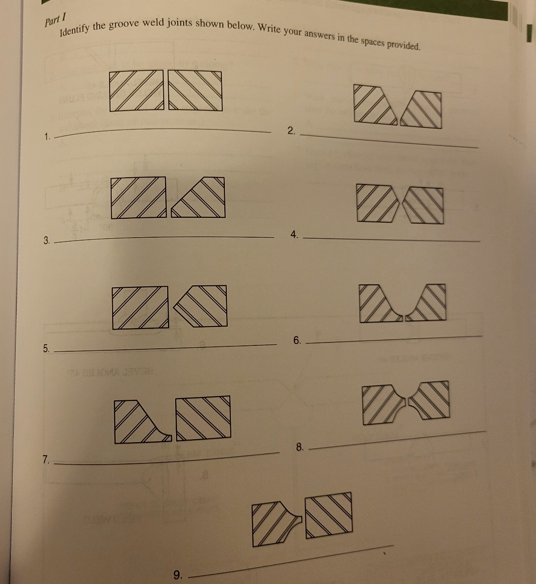 Solved part IIdentify the groove weld joints shown below. | Chegg.com
