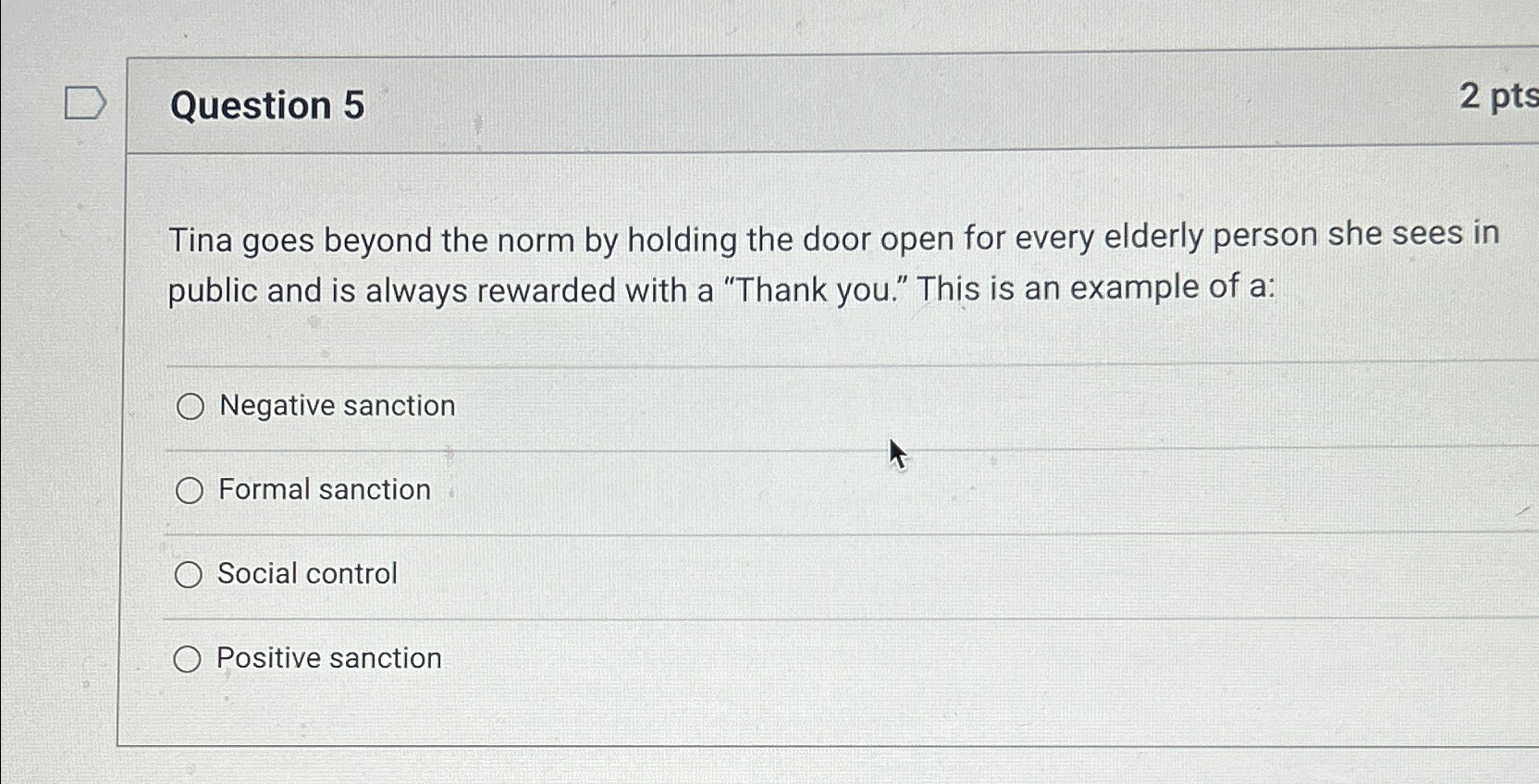 Solved Question 5 ﻿Tina goes beyond the norm by holding the | Chegg.com