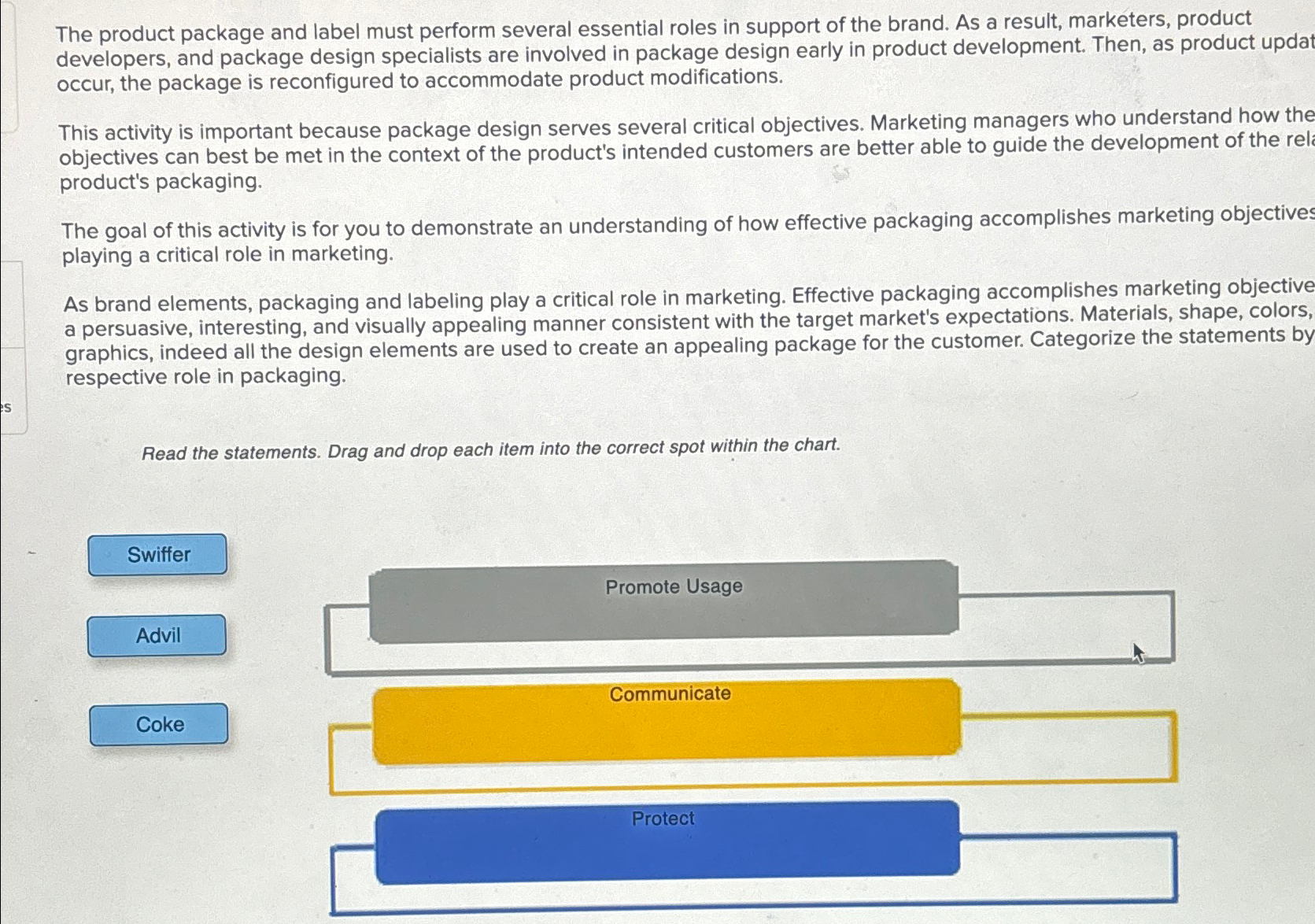 Solved The product package and label must perform several | Chegg.com