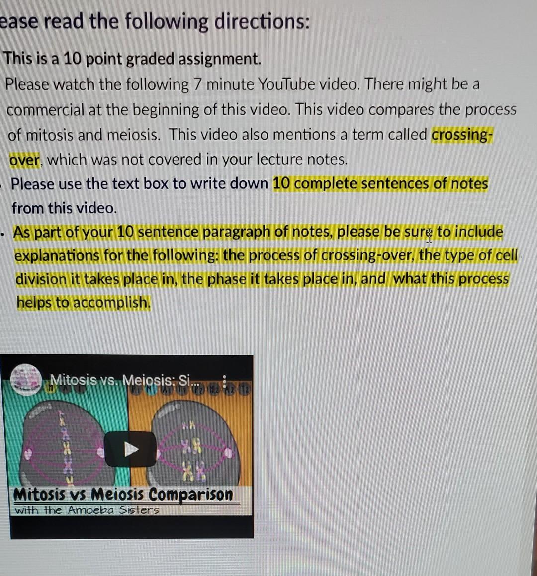 Solved ease read the following directions: This is a 10 | Chegg.com