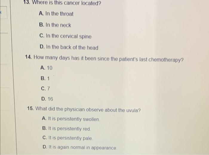 Solved 1. A gaunt appearance can be a symptom of A. macular | Chegg.com