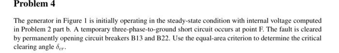 Solved The generator in Figure 1 is initially operating in | Chegg.com