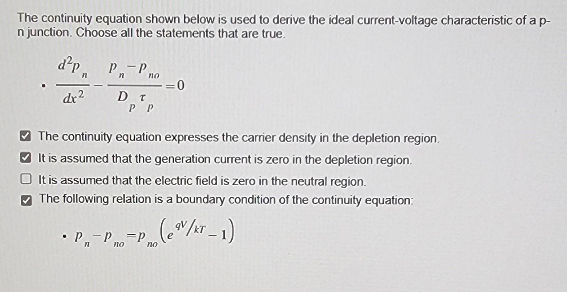 Solved The continuity equation shown below is used to derive | Chegg.com