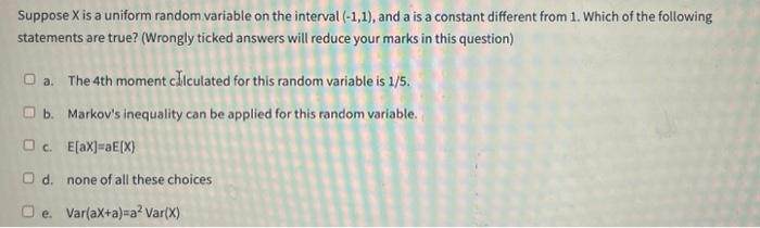 Solved Suppose X is a uniform random variable on the | Chegg.com