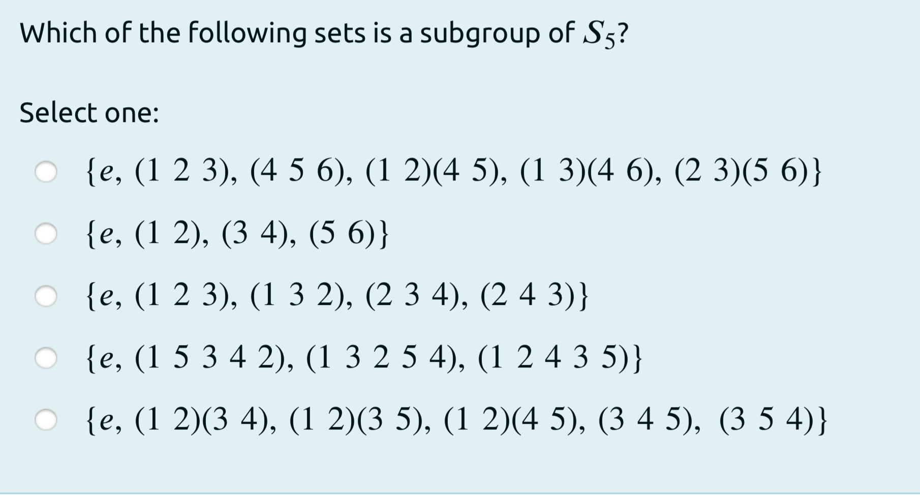 Solved Which of the following sets is a subgroup of | Chegg.com
