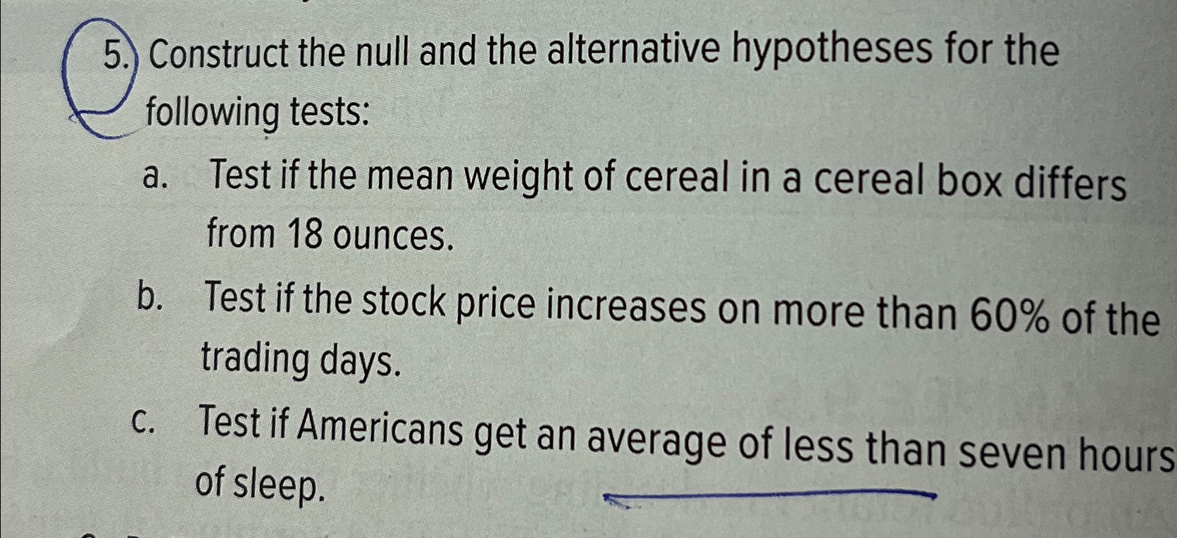 Solved Construct the null and the alternative hypotheses for | Chegg.com