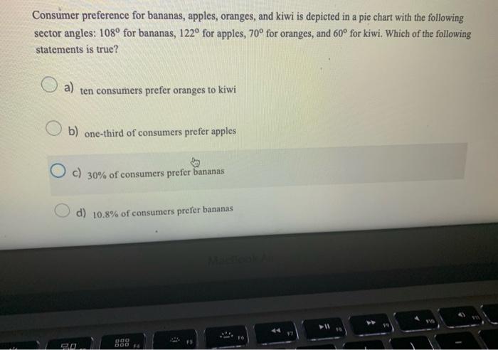 Solved Consumer preference for bananas, apples, oranges, and | Chegg.com