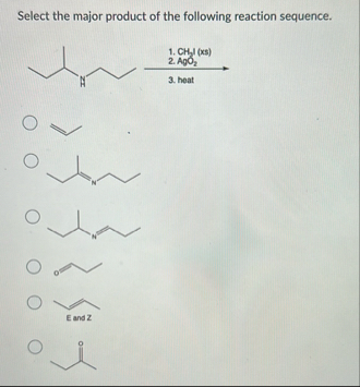 Solved Select the major product of the following reaction | Chegg.com