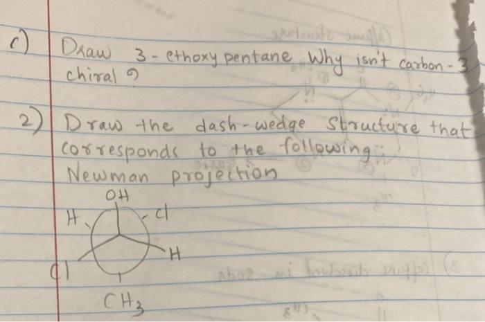 Solved bertanto il c) Draw 3- ethoxy pentane Why isn't | Chegg.com