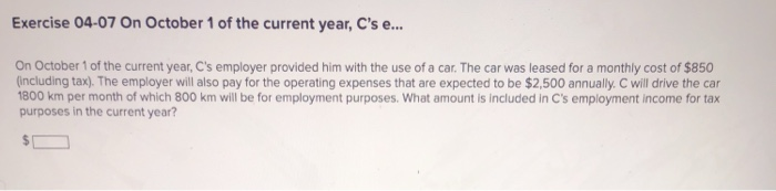 Solved Exercise 04-07 On October 1 of the current year, C's | Chegg.com