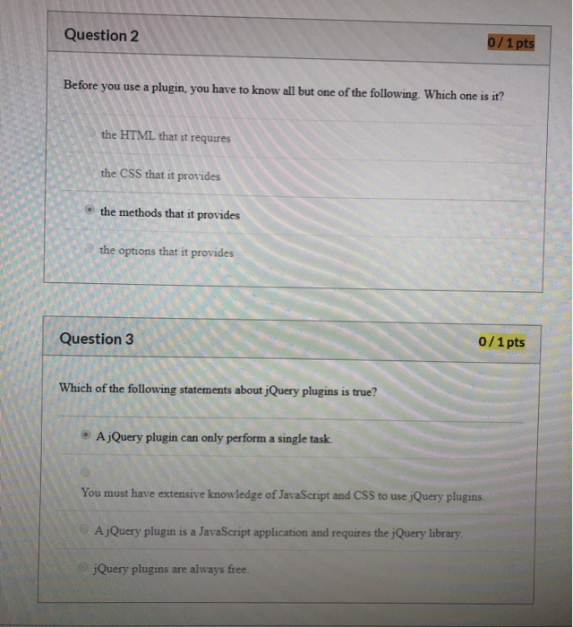 Solved Question 2 0/1 pts Before you use a plugin, you have | Chegg.com