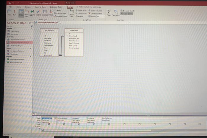 Solved Task Instructions X In Query Design view of the | Chegg.com