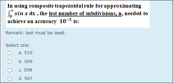 Solved In using composite trapezoidal rule for | Chegg.com