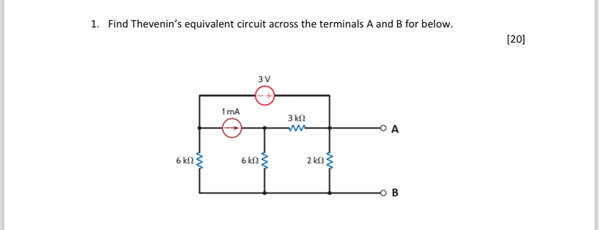 Solved Find Thevenin's equivalent circuit across the | Chegg.com