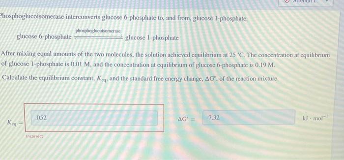 Solved Thosphoglucoisomerase interconverts glucose | Chegg.com