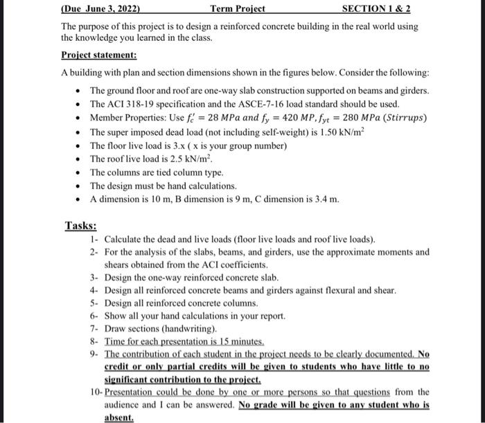 Project statement: A building with plan and section | Chegg.com