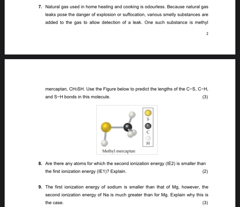 Solved Natural gas used in home heating and cooking is | Chegg.com