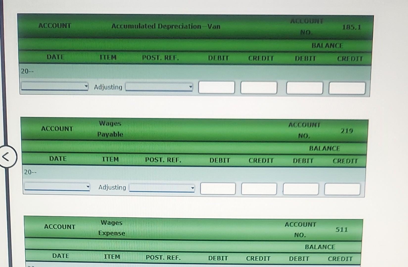 Journalize and Post Adjusting Entries from the Work | Chegg.com