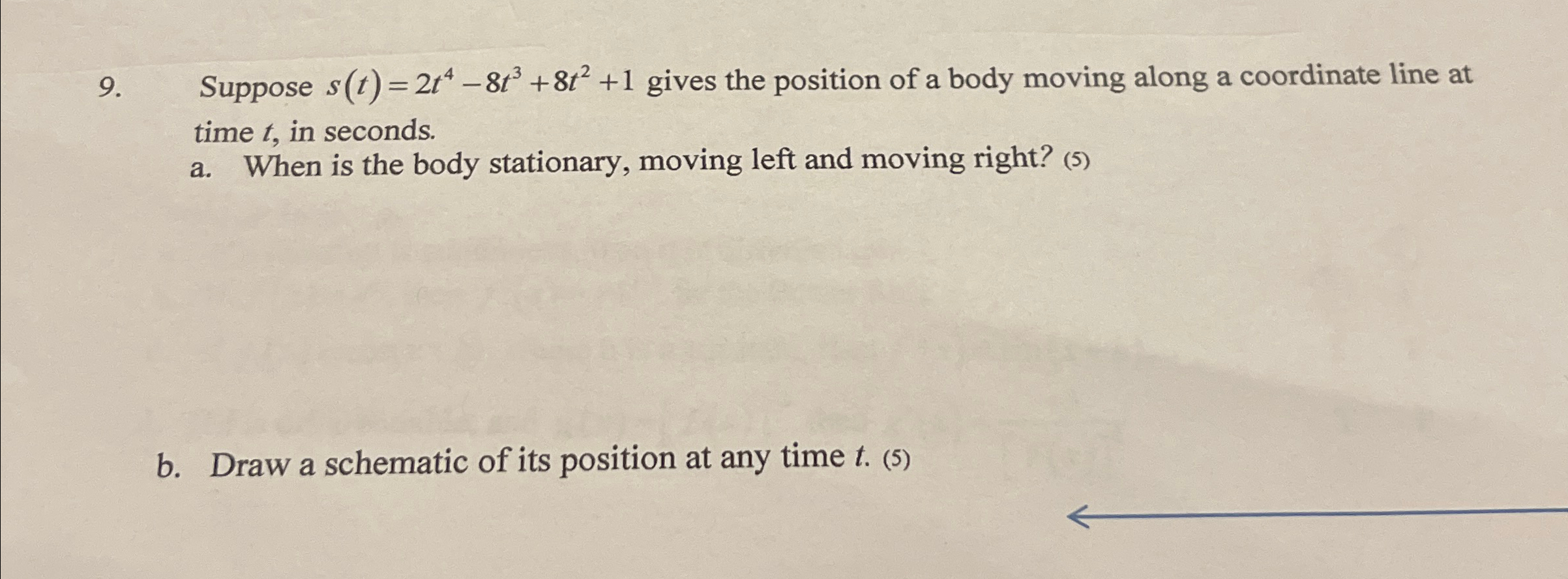 Solved Suppose s(t)=2t4-8t3+8t2+1 ﻿gives the position of a | Chegg.com