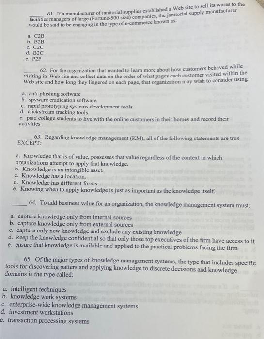 Solved facilities 61 . If a manufacturer of janitorial | Chegg.com