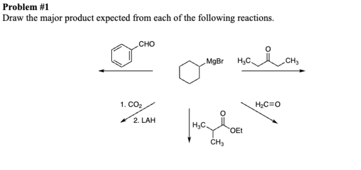 Solved Problem #1Draw the major product expected from each | Chegg.com