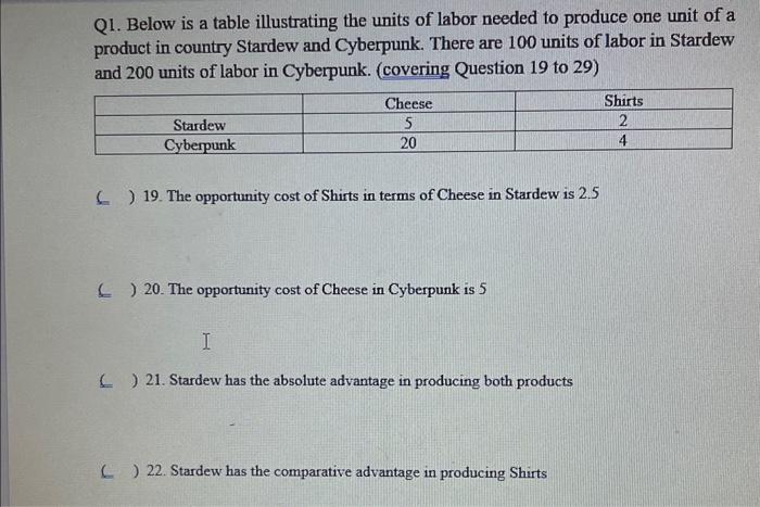 Part 1: True or False: Please decide whether each | Chegg.com