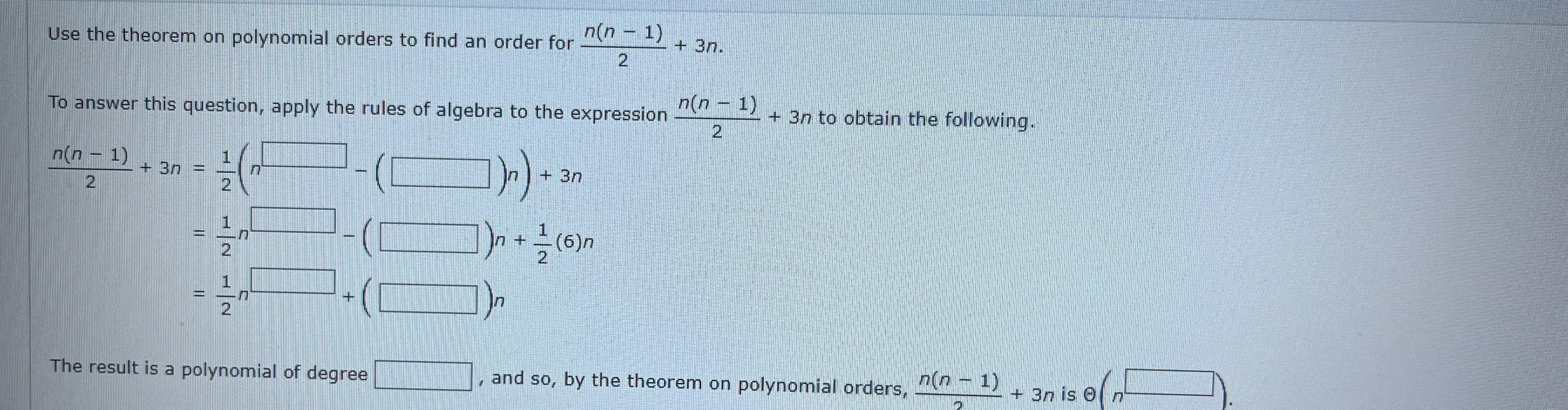 Solved Use the theorem on polynomial orders to find an order | Chegg.com