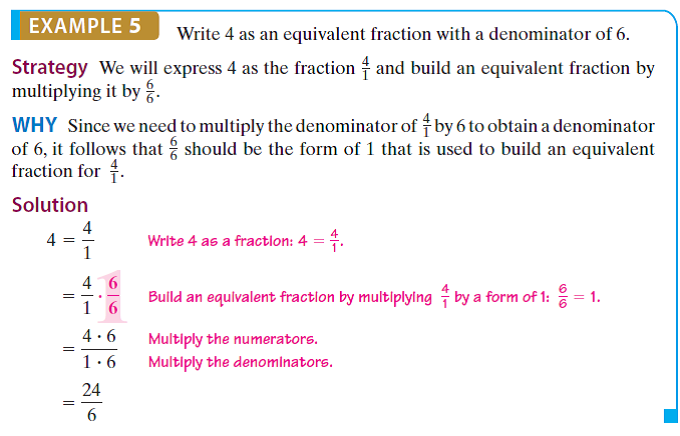 Solved Write Each Whole Number As An Equivalent Fraction With 