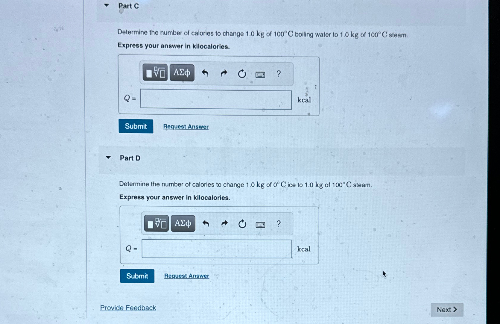 Solved Part CDetermine the number of calories to change | Chegg.com
