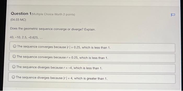 Solved Question 1 Multiple Choice Worth 2 points) (04.03 MC) | Chegg.com