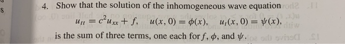 Solved la 2. 4. Show that the solution of the inhomogeneous | Chegg.com
