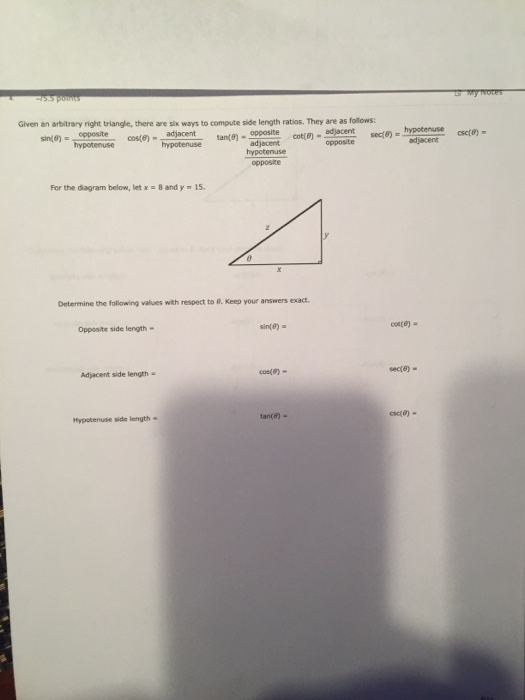Solved 155 points My Notes Given an arbitrary right | Chegg.com