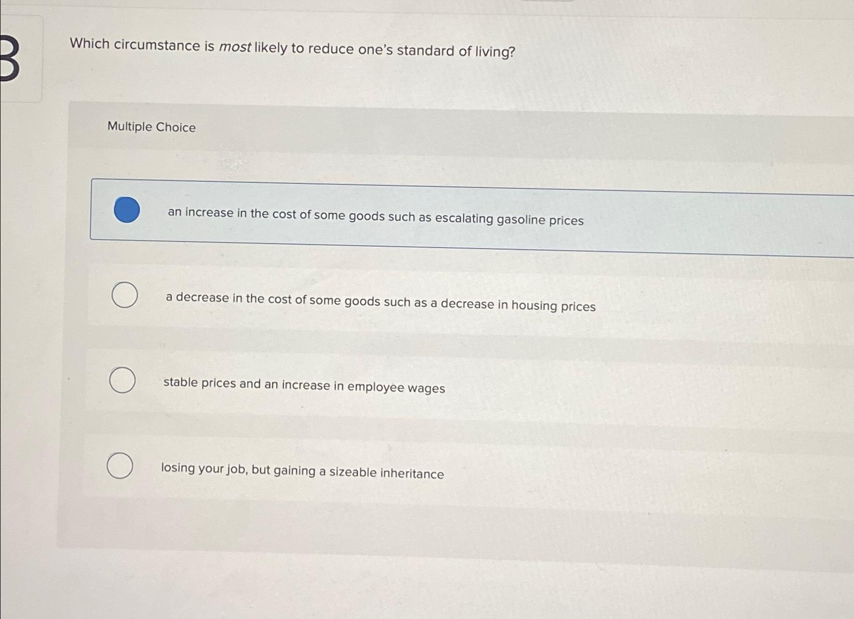 Solved Which circumstance is most likely to reduce one's | Chegg.com
