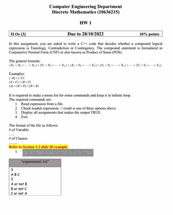 Solved Computer Engineering Department Discrete Mathematics | Chegg.com