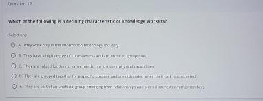 Solved Quevien it:Which of the following is a defining | Chegg.com