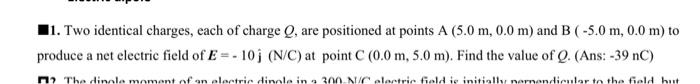 Solved 11. Two identical charges, each of charge Q, are | Chegg.com