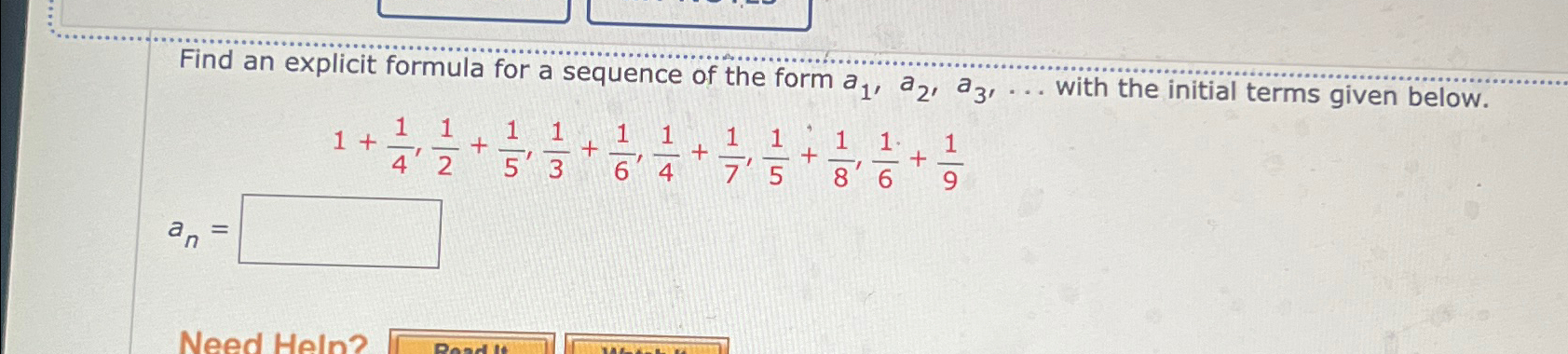 Find an explicit formula for a sequence of the form | Chegg.com