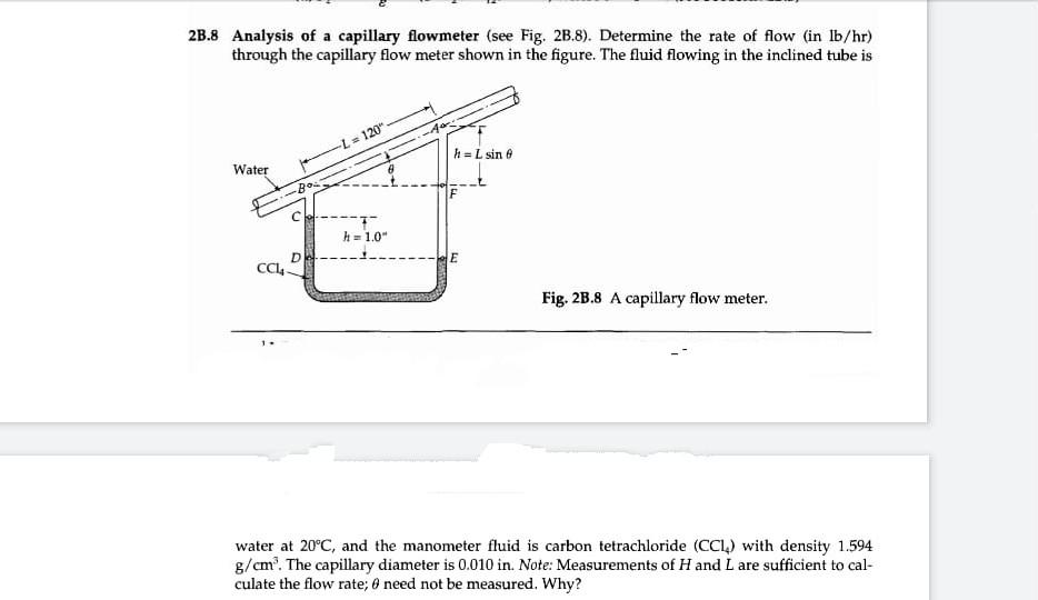 Solved 23.8 Analysis of a capillary flowmeter (see Fig. | Chegg.com