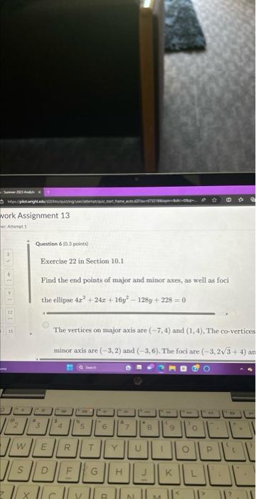 Solved Exercise 22 in Section 10.1 Find the end points of | Chegg.com