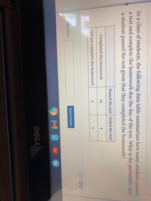 Solved In a class of students, the following data table | Chegg.com
