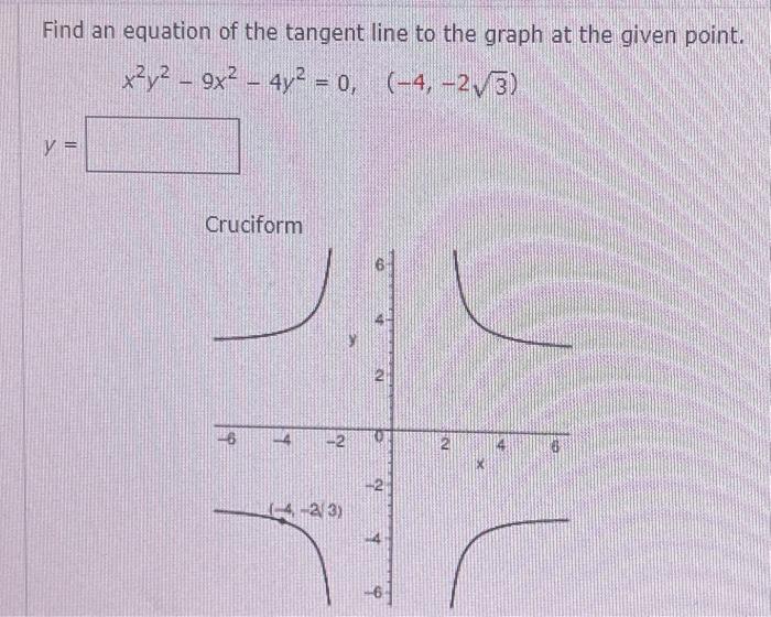 Solved Find an equation of the tangent line to the graph at | Chegg.com