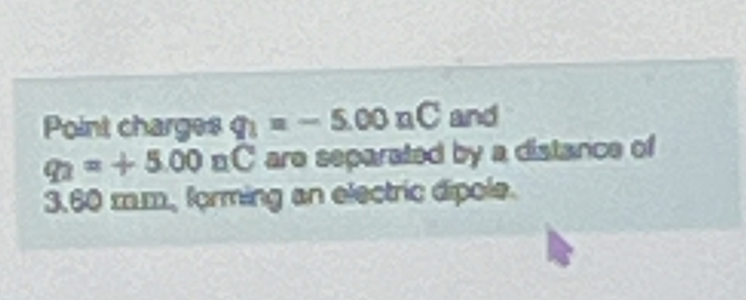 Solved Point charges qi=-5.00aC ﻿and qa=+5.00 ﻿n C are | Chegg.com