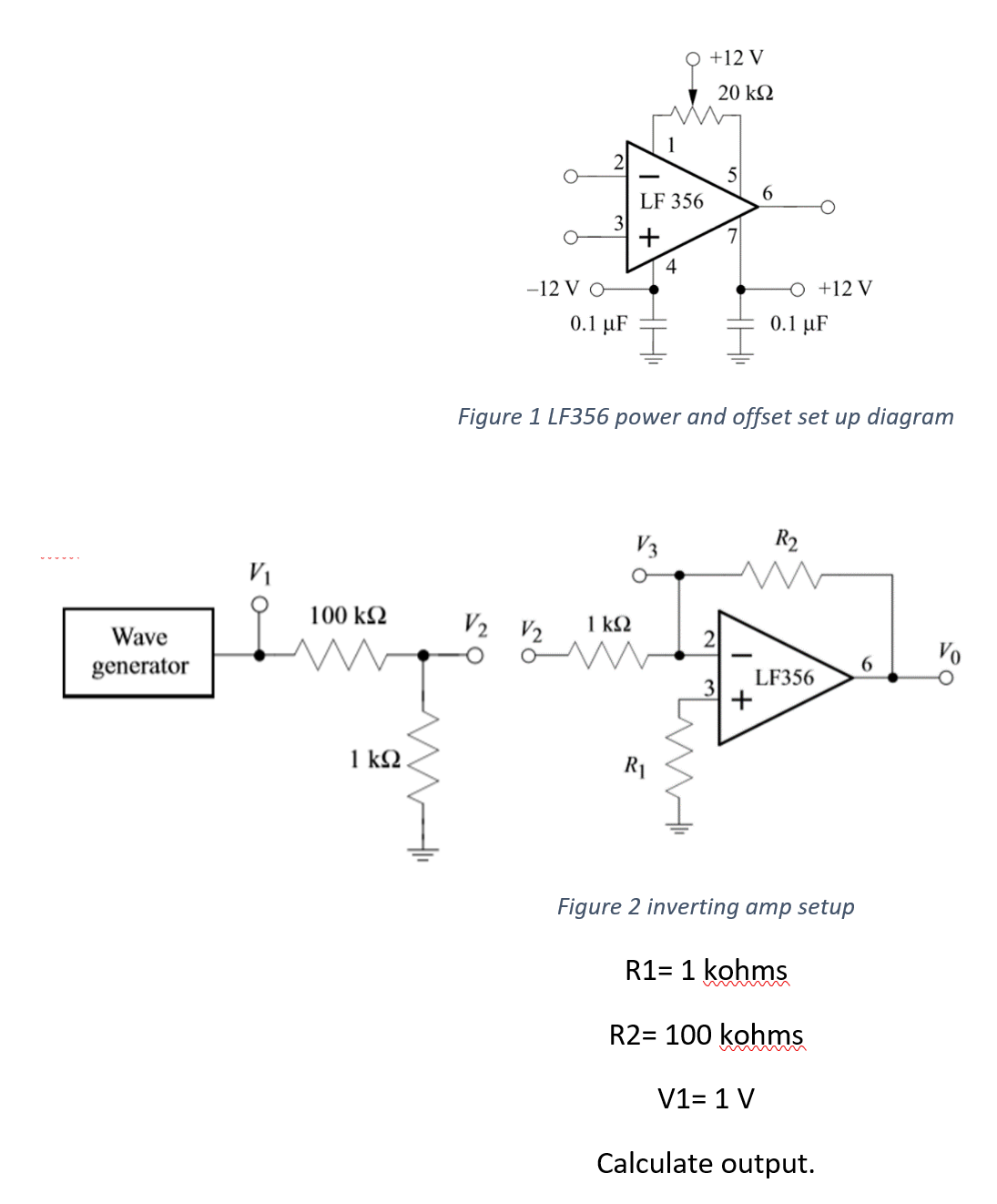 Solved please help calculate output fFigure 1 ﻿LF356 ﻿power | Chegg.com