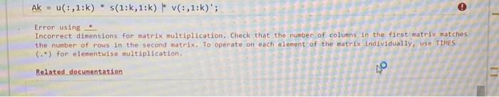 Aku1ks1k1k∣v1k′ Error Using 