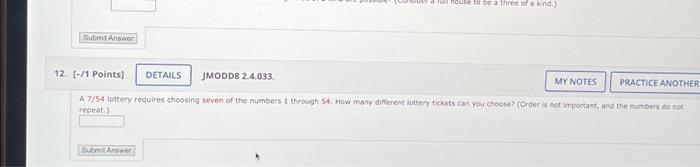Solved Submit Answer 12. [-/1 Points] DETAILS JMODD8 | Chegg.com