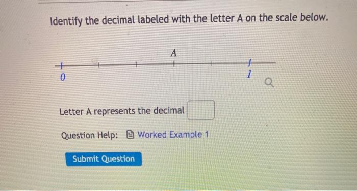 Solved Identify the decimal labeled with the letter A on the | Chegg.com
