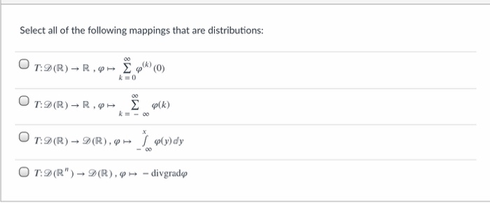 Given a null sequence ( ) in D (R"), which of the | Chegg.com