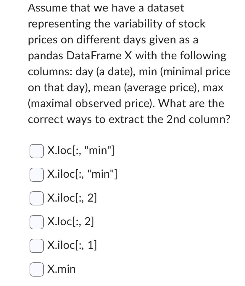 Solved Assume that we have a dataset representing the | Chegg.com