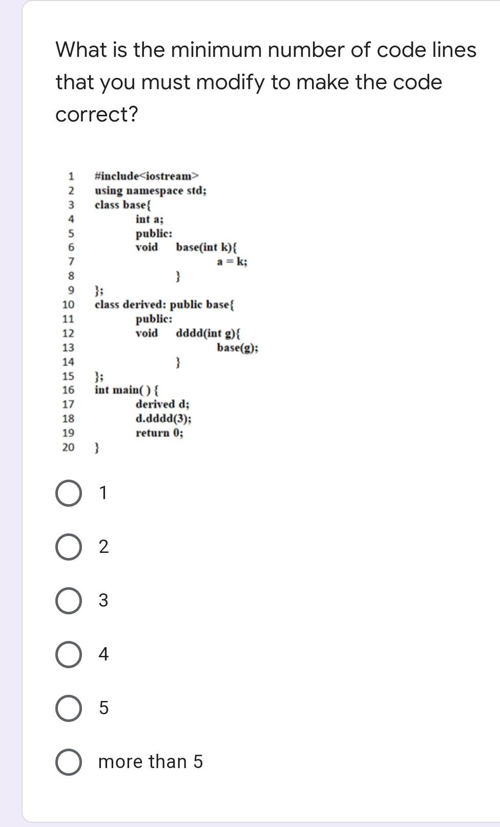 Solved What is the minimum number of code lines that you | Chegg.com